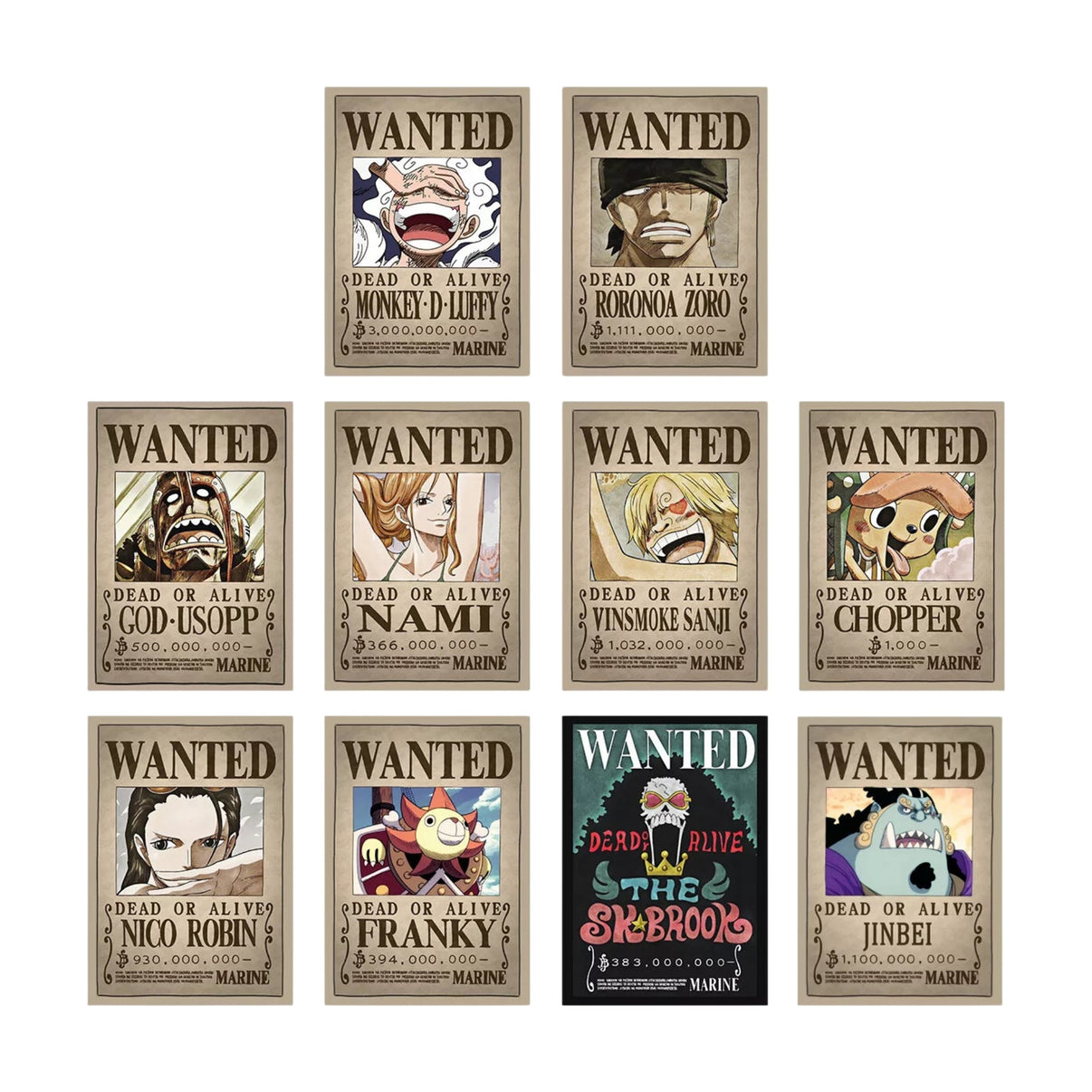 Set 10 Posters Wanted One Piece - One Piece – NIZE STORE