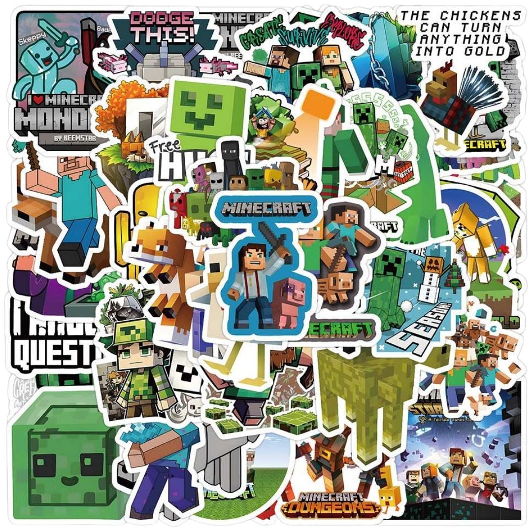 Sticker Variado Minecraft 50 Unidades - Minecraft – NIZE STORE